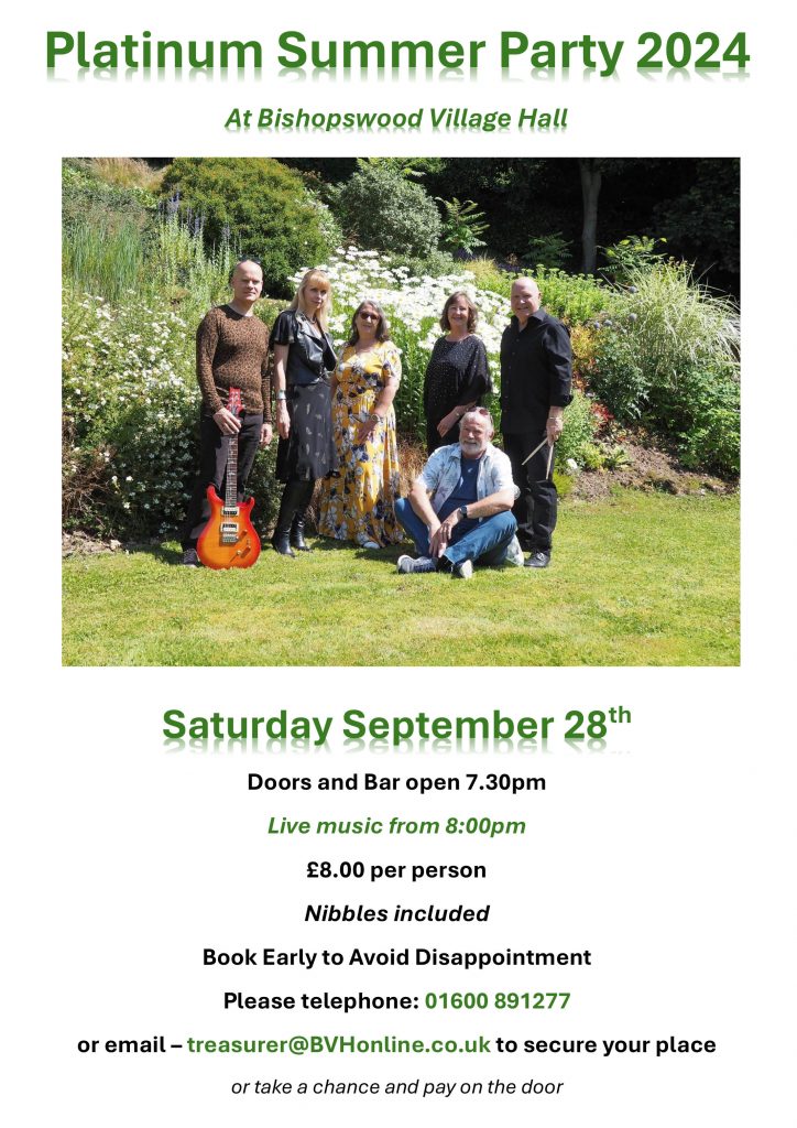Platinum Summer Party - Bishopswood Village Hall - Saturday 28th ...